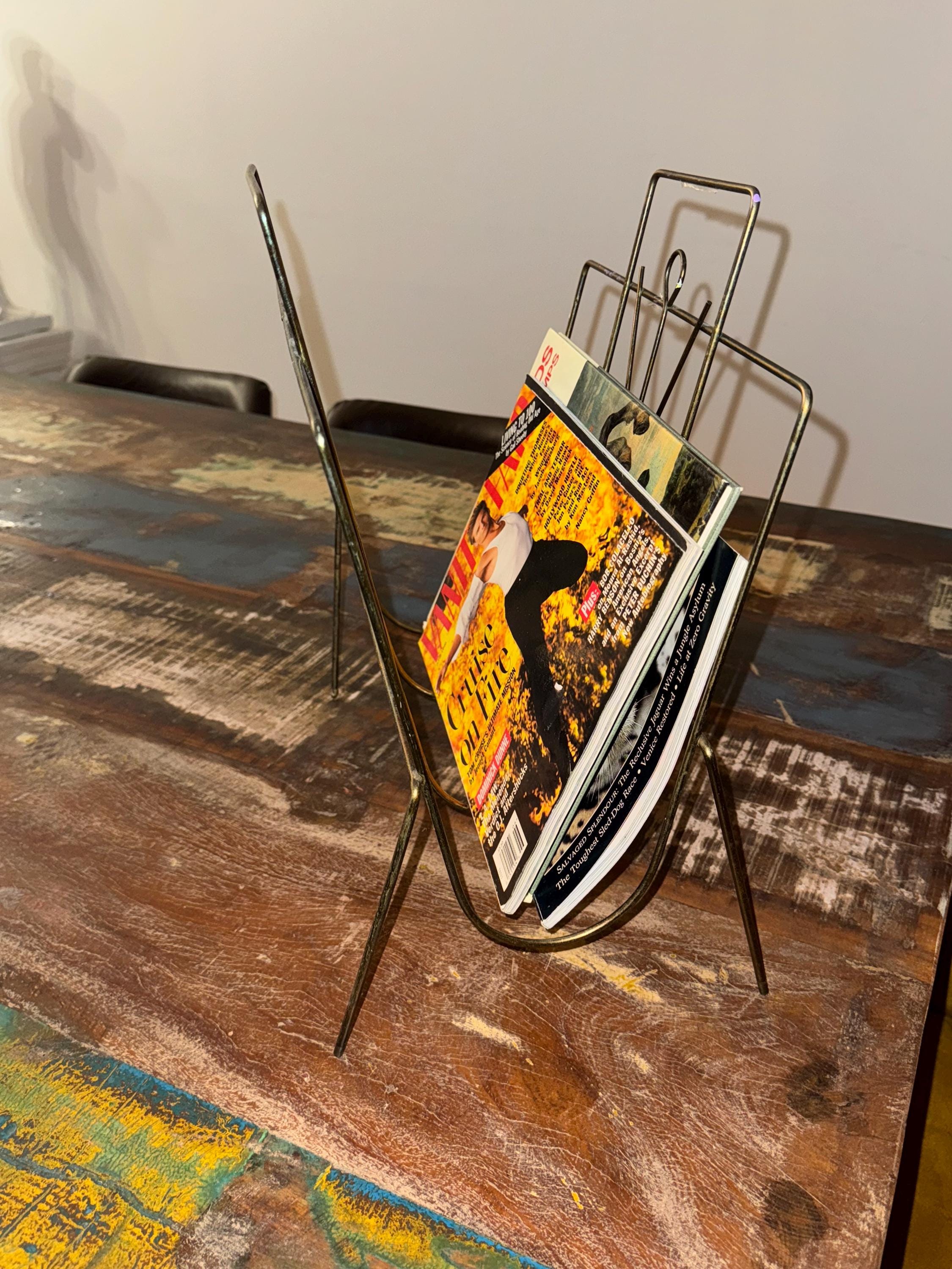 Vintage Magazine Stand Metal Book Newspaper Stand Retro Decor - Etsy