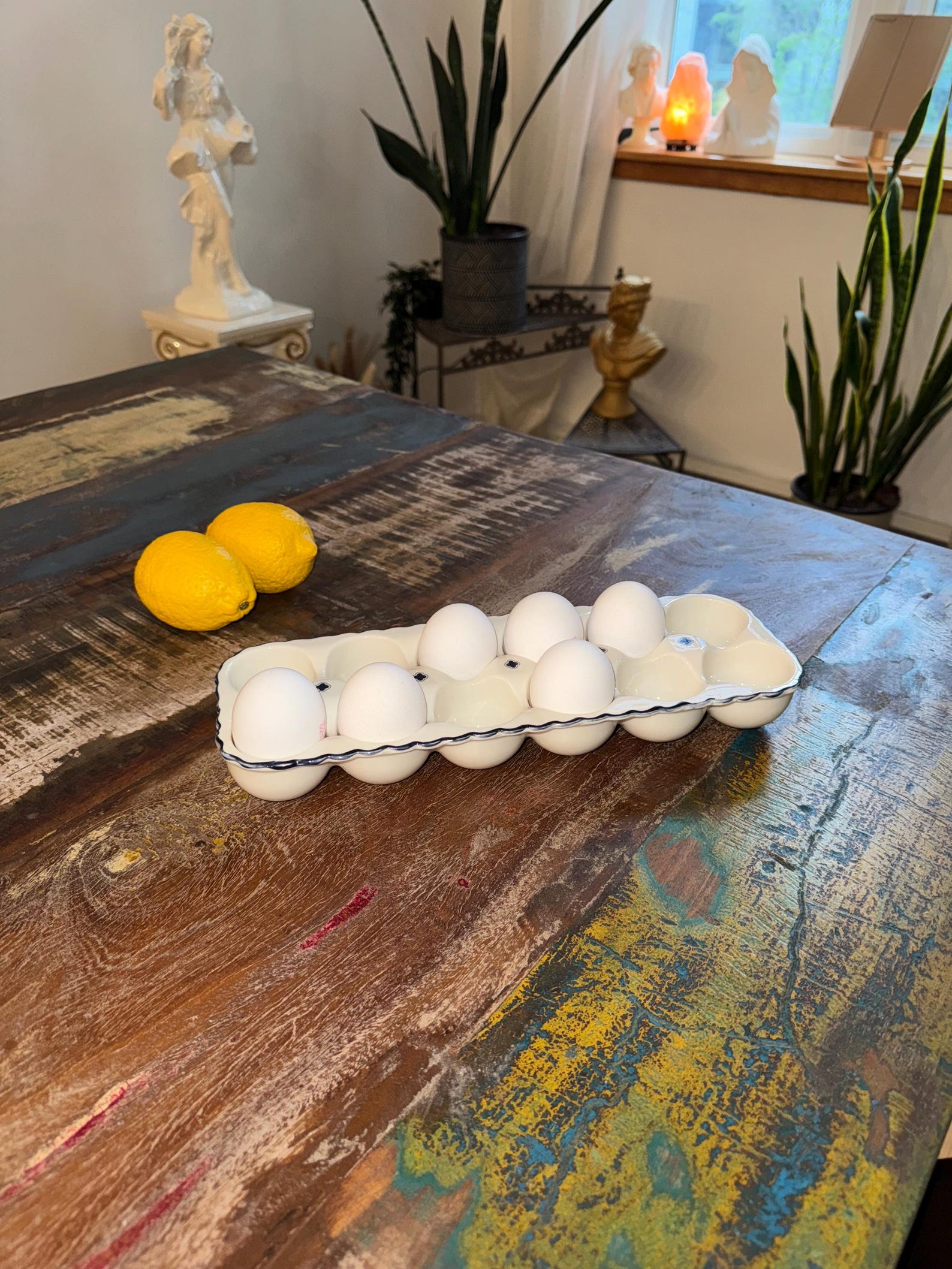 Egg Crate Farmhouse Kitchen Decor Ceramic Egg Storage - Etsy