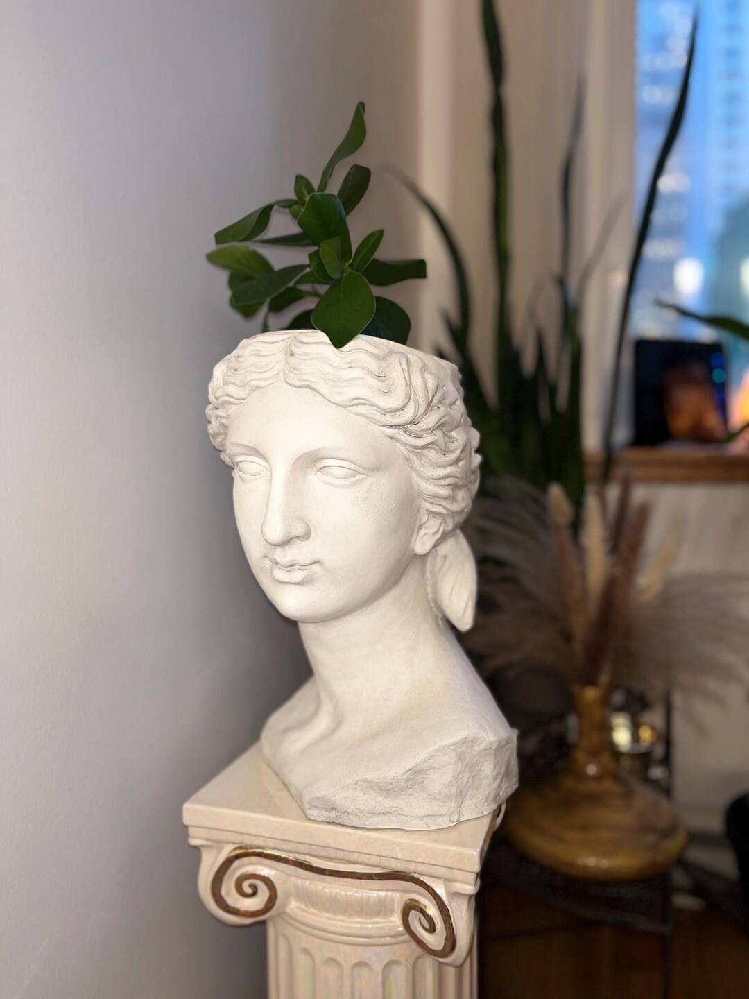 Planter Plant Pot Greek Statue Vintage Antique Style - Etsy