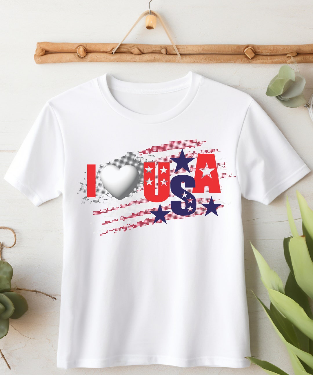 I Love USA Adult Tshirt, Patriotic Usa Flag Shirt - Etsy