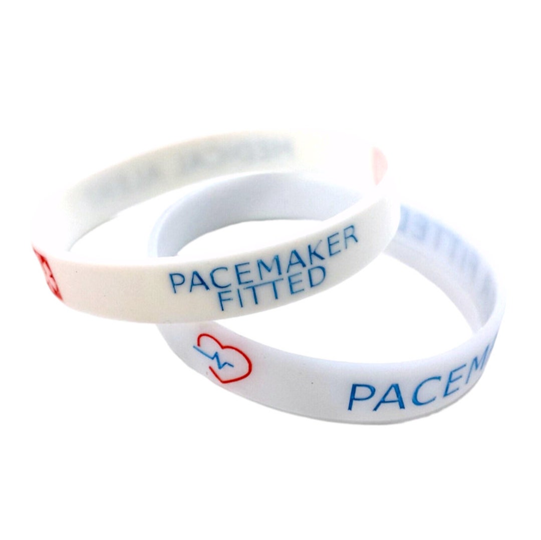 2x PACEMAKER FITTED Medical Alert Wristbands Heart Disease Awareness ...