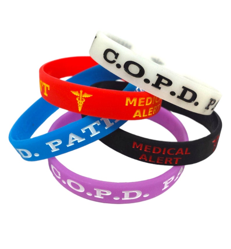 5x COPD Chronic Obstructive Pulmonary Disease Medical Alert Wristband ...