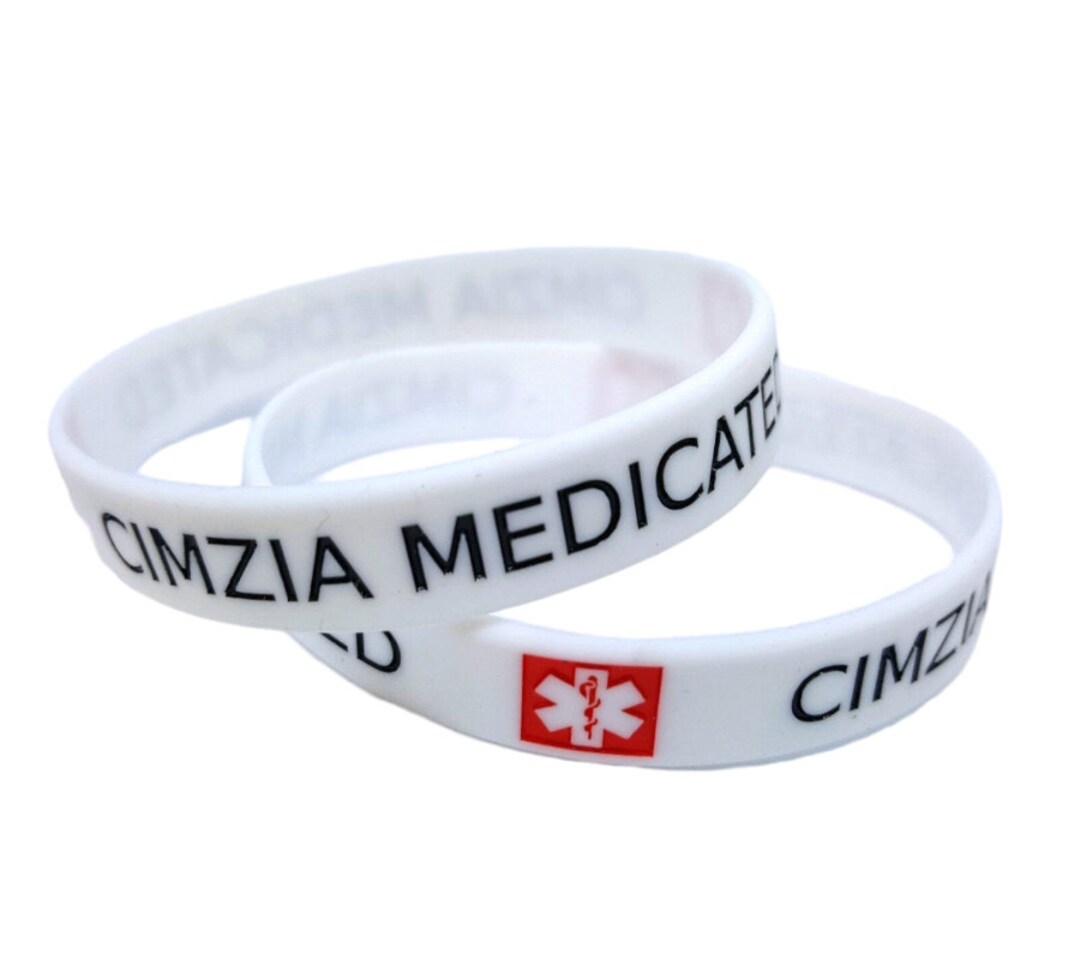 2x CIMZIA Medicated Medical Alert Wristband Emergency First Aid ...
