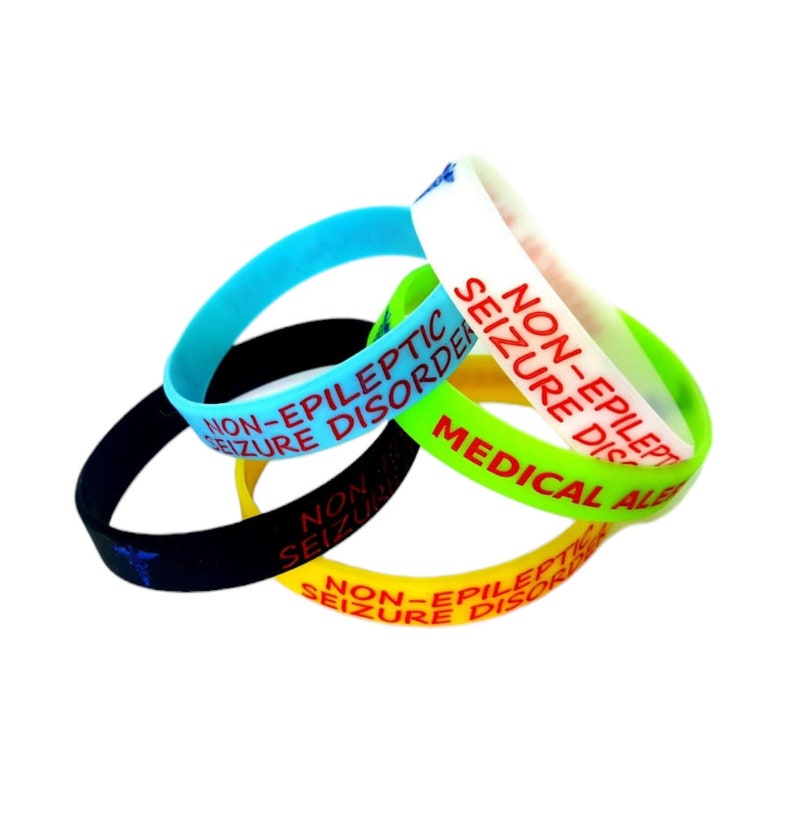 5x SEIZURE Disorder Non Epileptic Epilepsy Wristband Medical Awareness ...