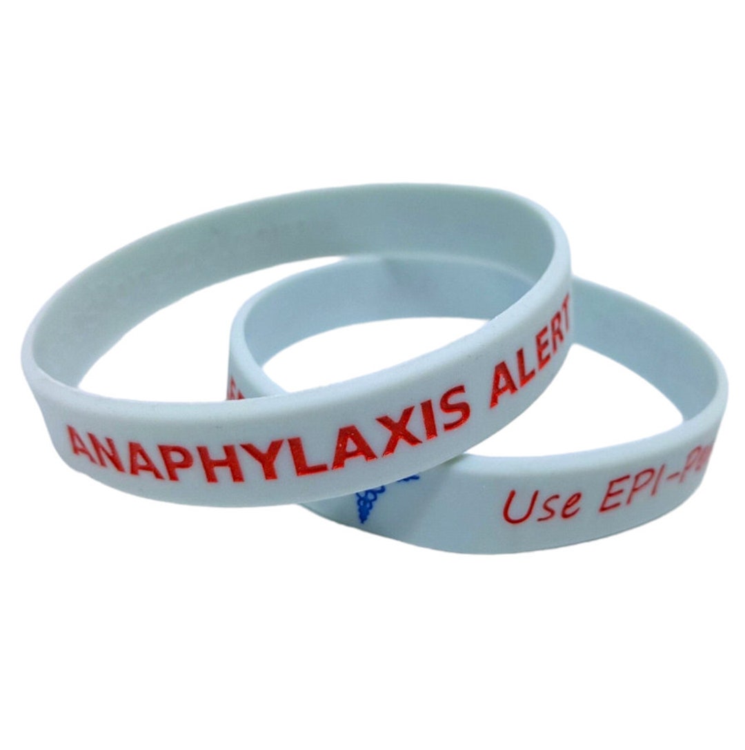 2x ANAPHYLAXIS Medical Alert Wristbands EPI PEN Emergency First Aid ...