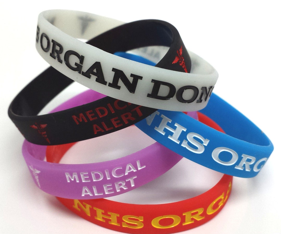 5x NHS Organ Donor Medical Alert Wristbands Emergency Hospital - Etsy