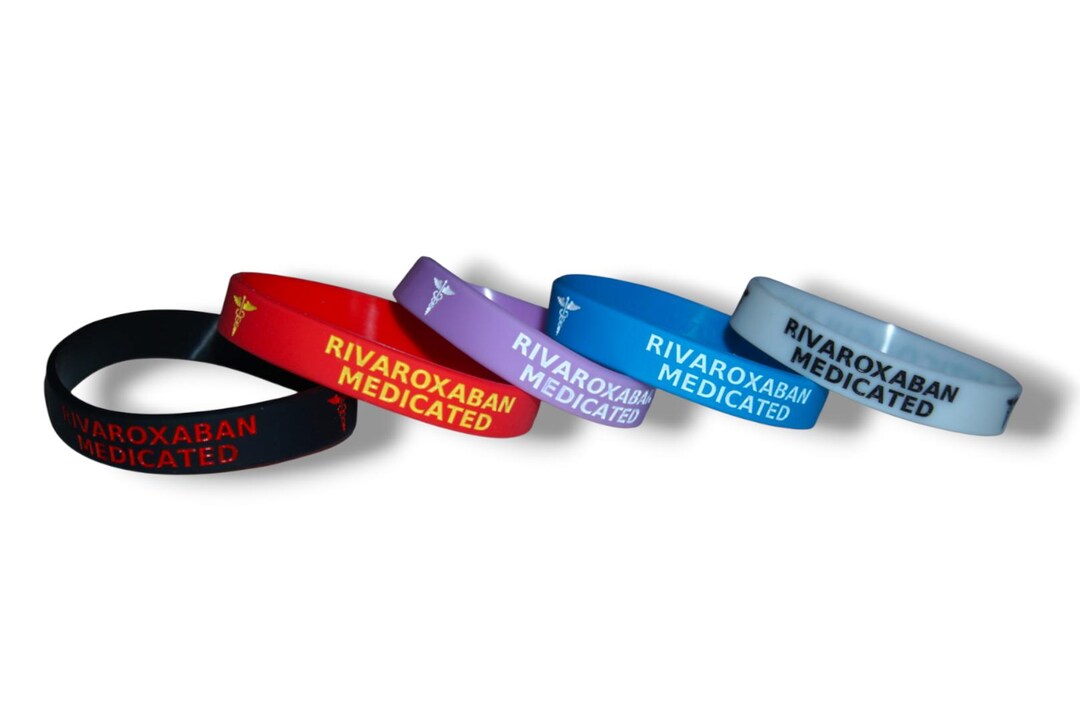 5X RIVAROXABAN Medicated Medical Alert Wristband Awareness ...