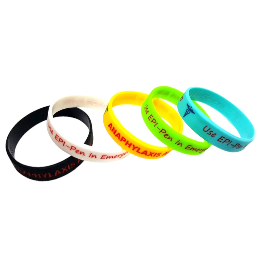 5x ANAPHYLAXIS Use Epi-pen Emergency Medical Alert Wristband Allergies ...