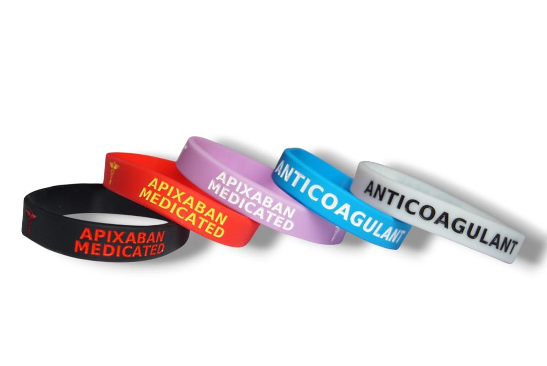 5X APIXABAN Medicated Medical Wristband Awareness Alert Bracelet ...