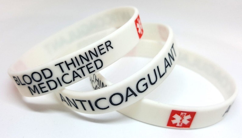 2x BLOOD THINNER Medicated Medical Alert Wristbands Emergency - Etsy