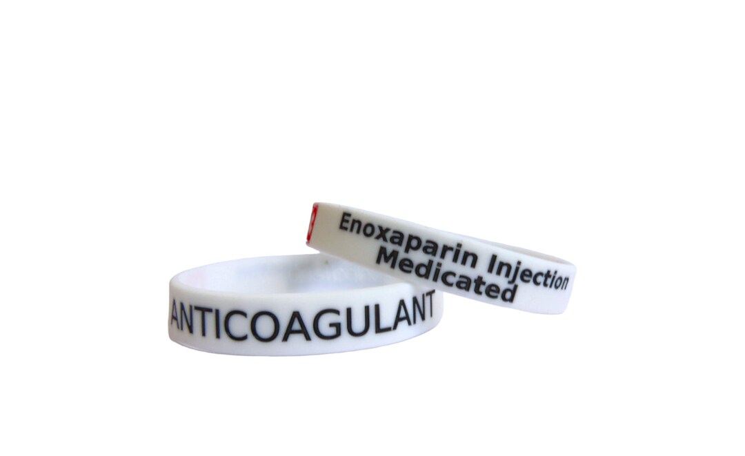 2x Enoxaparin Injection Medicated Medical Alert Wristbands Emergency ...