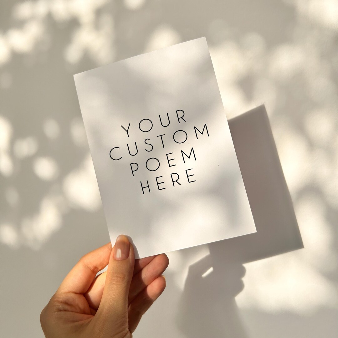 Custom A5 Poem Print | Personalised Poem Print for Gifts | Poem ...