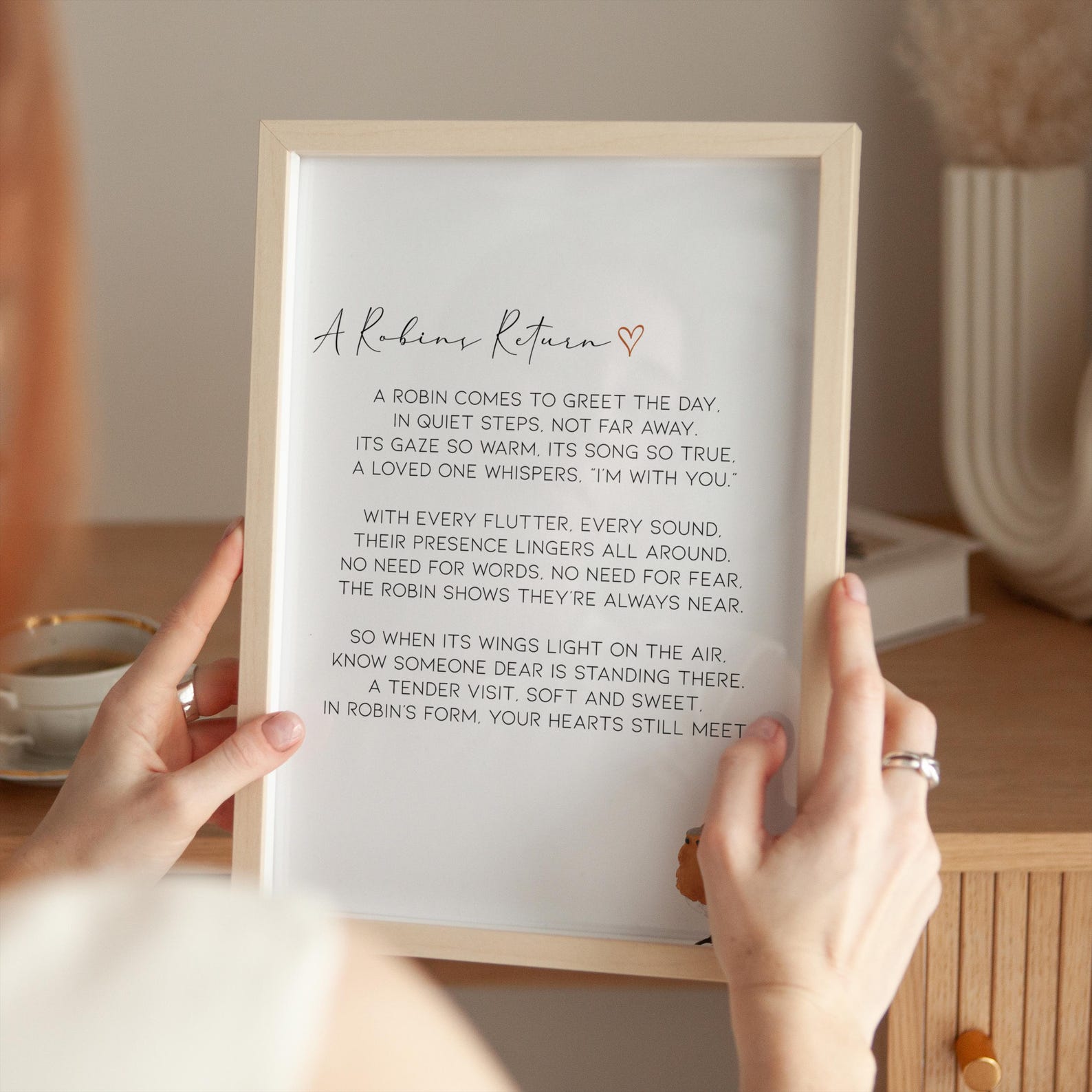 Robin Poem Print | Grief Gift | Sign of Loved Ones | Comforting Poem ...