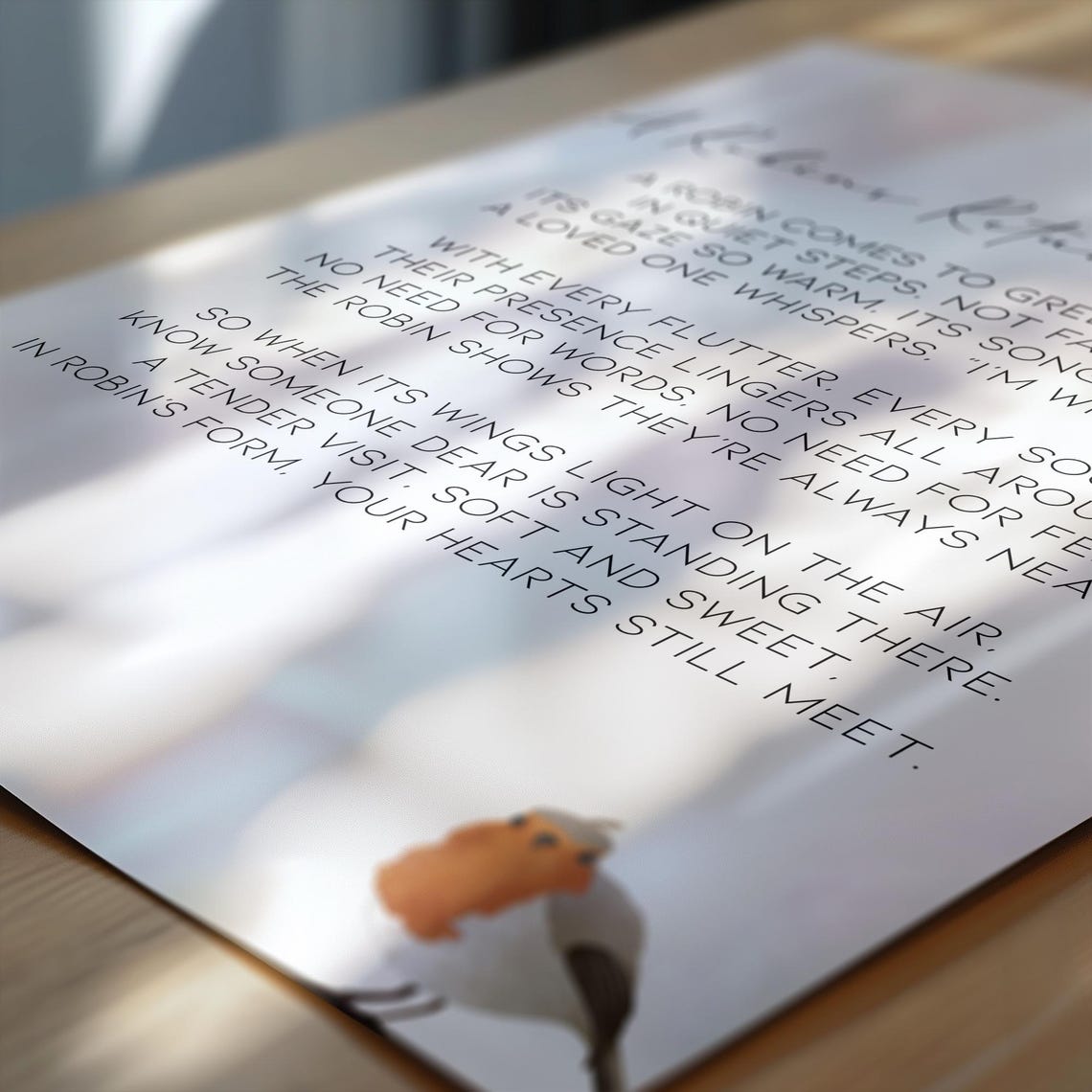 Robin Poem Print | Grief Gift | Sign of Loved Ones | Comforting Poem ...