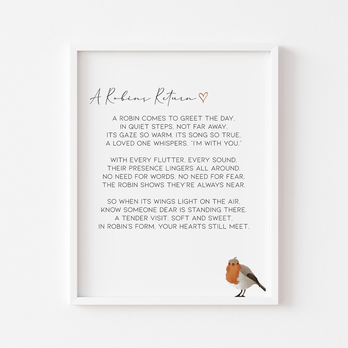 Robin Poem Print | Grief Gift | Sign of Loved Ones | Comforting Poem ...