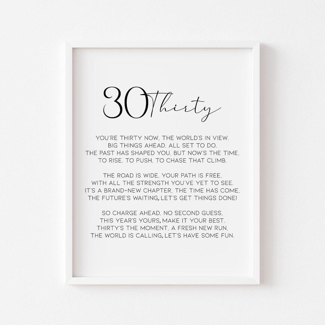 Milestone Birthday Poem | Birthday Gift | Special Birthday Present ...