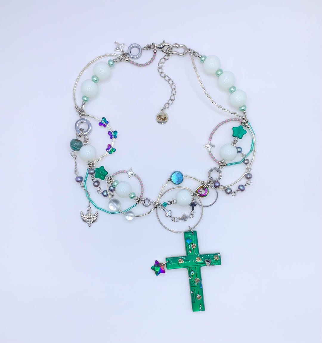 The S4cr3d Gl1tch Necklace|| Cybercore, Spiritual, Recycled Computer ...