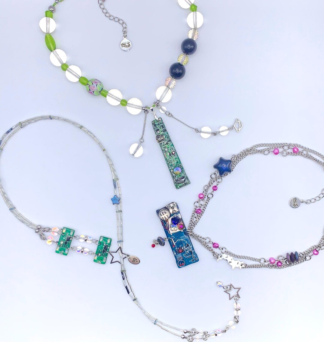 Holders of the Gems Necklaces || Cybercore, Recycled Computer ...