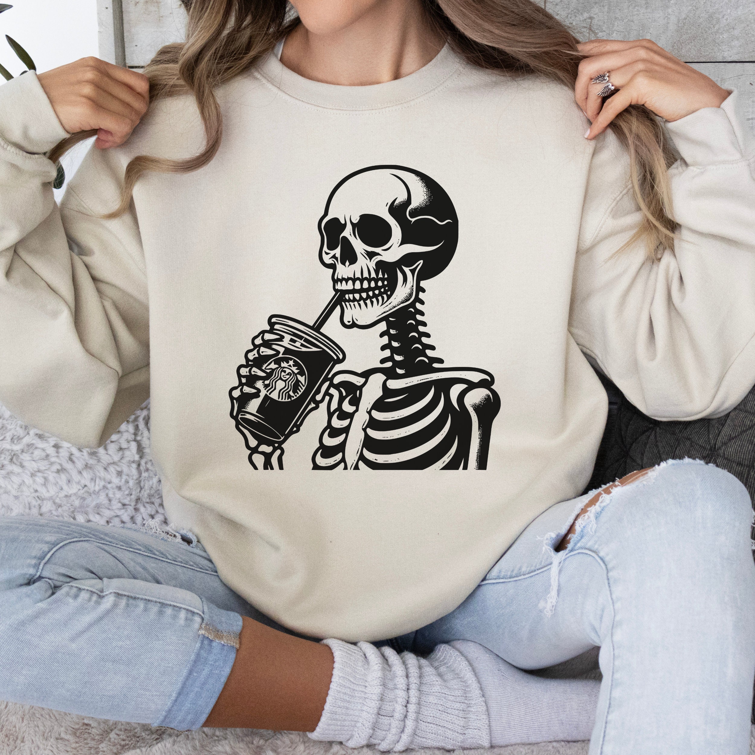 Skeleton Iced Coffee PNG File Download Trendy Skeleton Coffee PNG ...