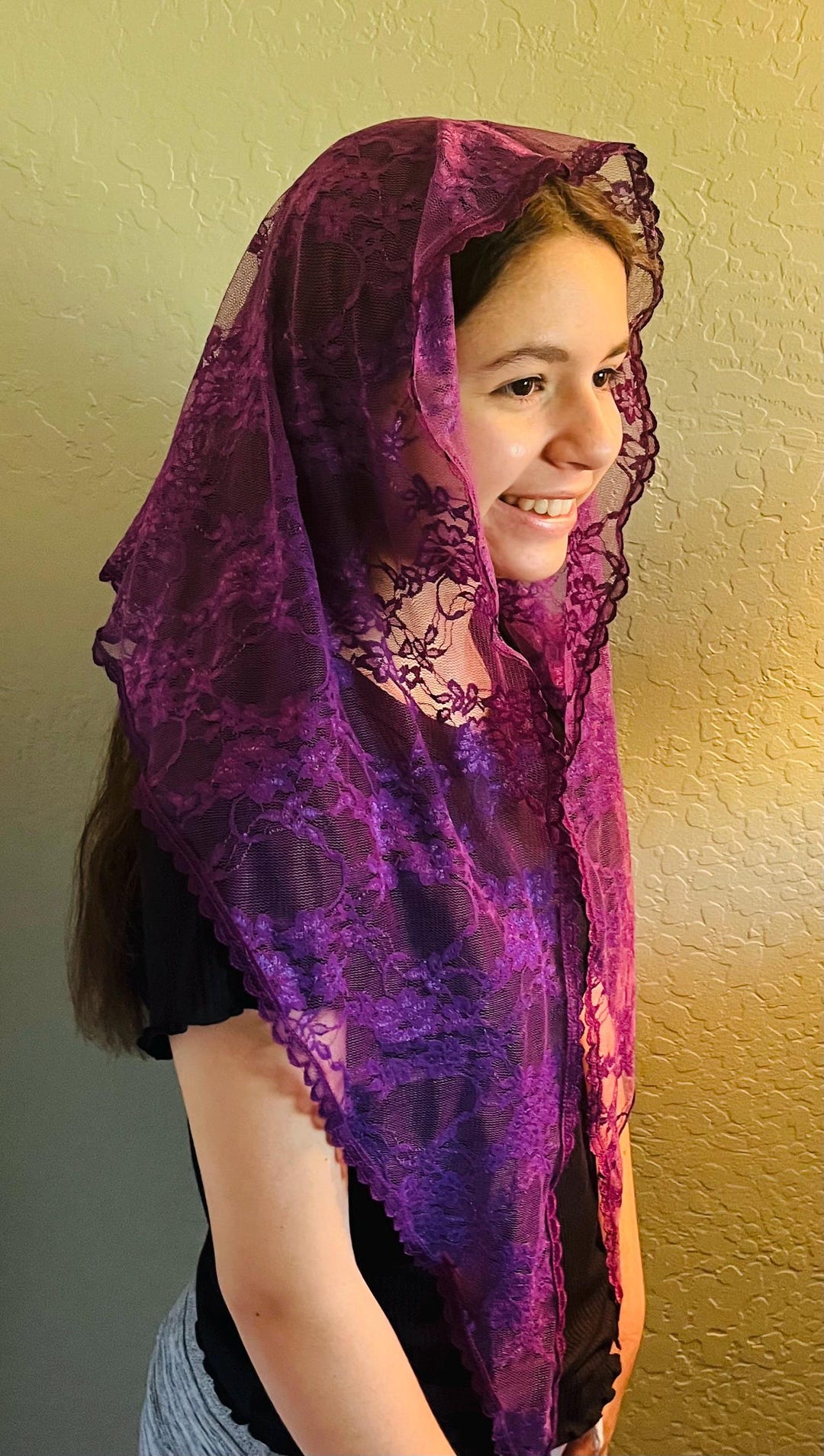 Purple Triangle Chapel Veil - Etsy