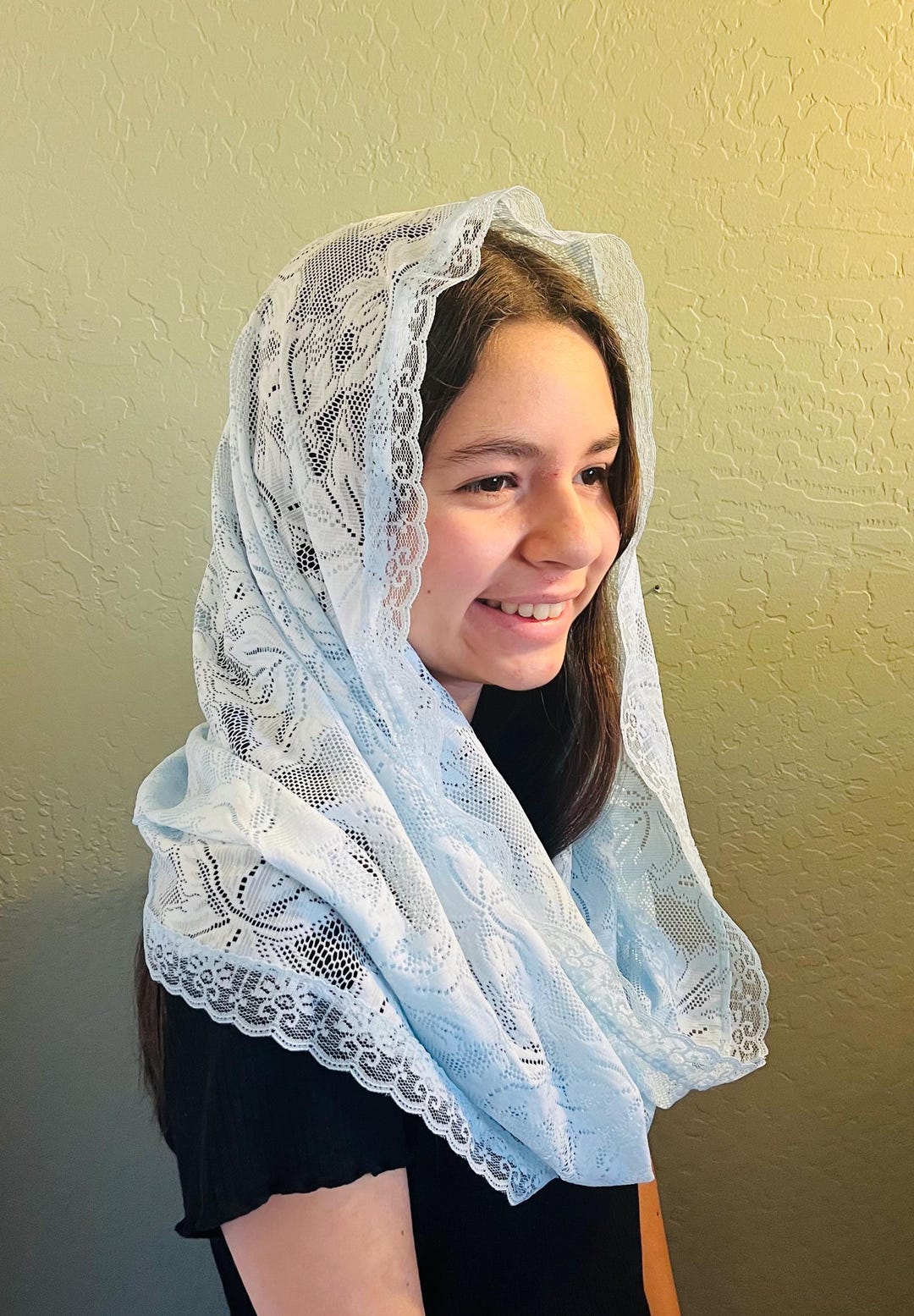 Light Blue Infinity Chapel Veil - Etsy