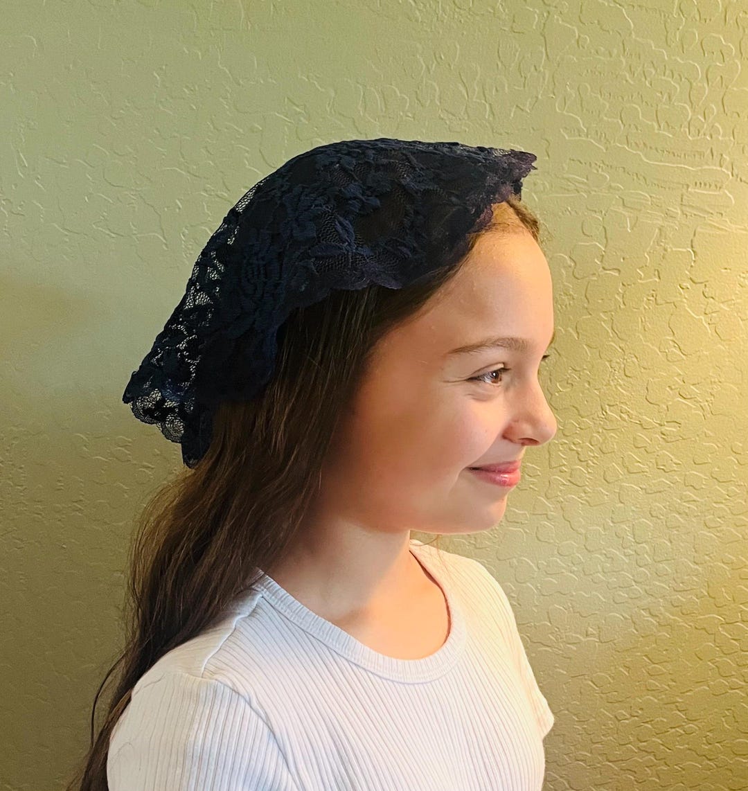 Navy Blue Circle Chapel Veil - Etsy