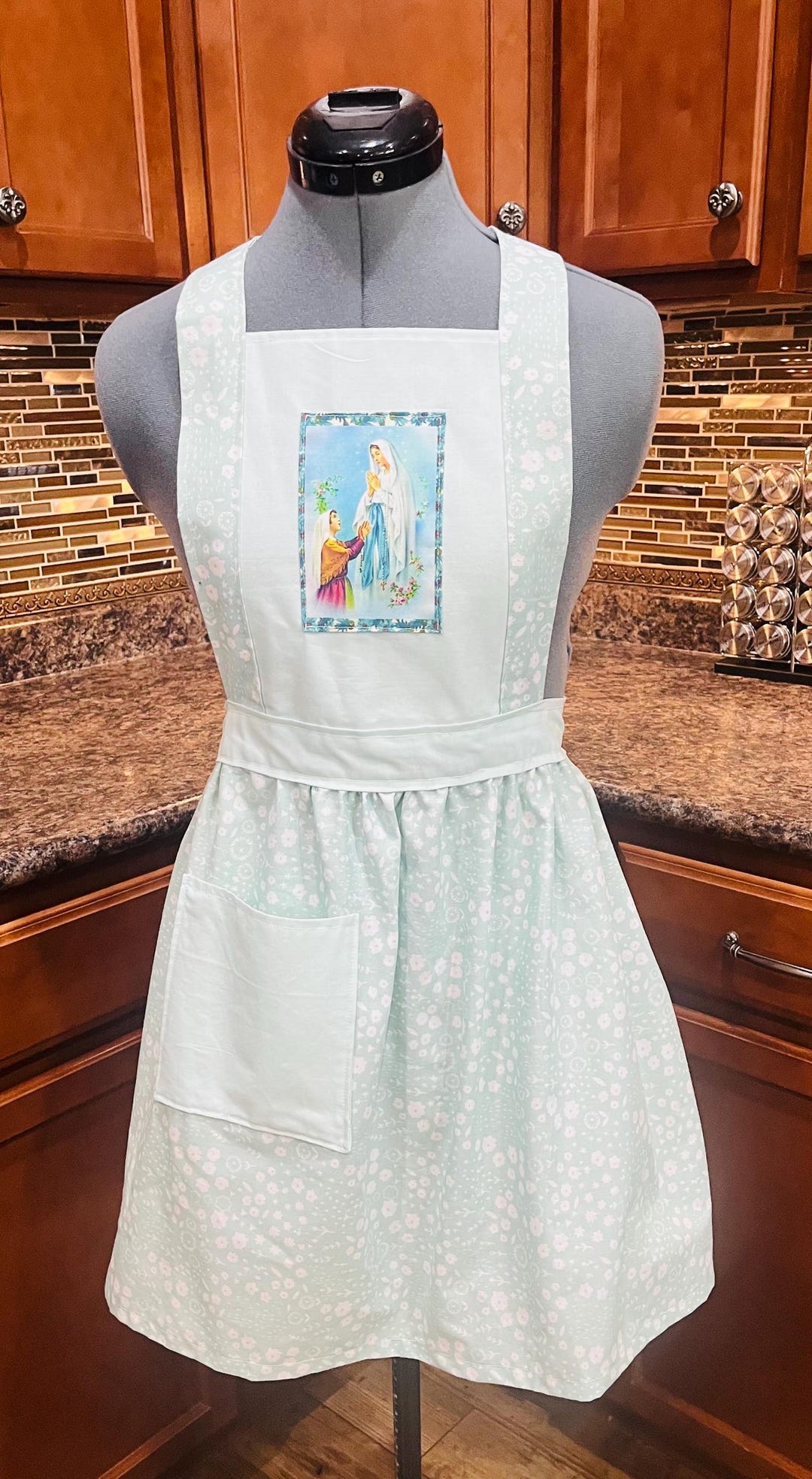 Saint Apron of Our Lady of Lourdes, Light Green - Etsy