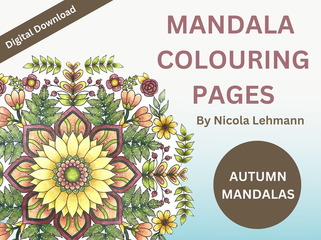 Mandala Colouring Pages: Autumn Mandalas - Etsy