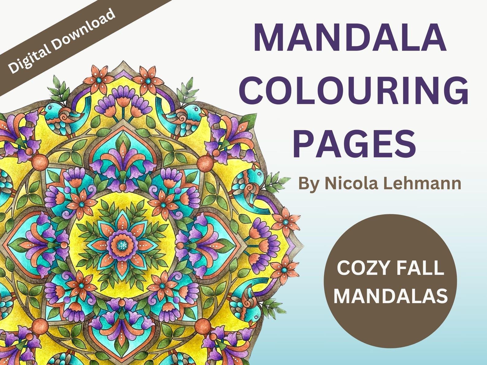 Mandala Colouring Pages: Cozy Fall Mandalas - Etsy