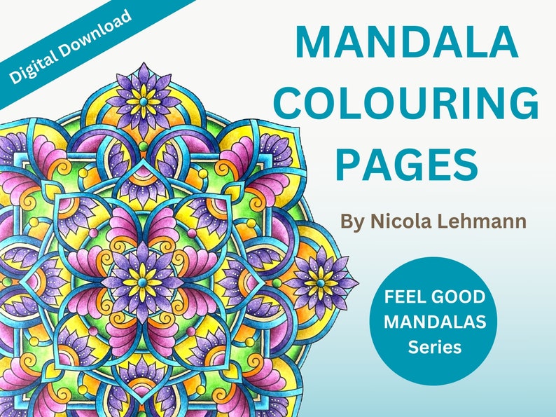 Mandala Colouring Pages: Feel Good Mandalas - Etsy
