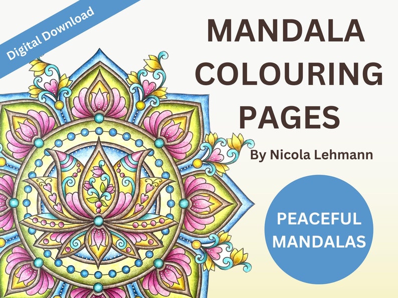 Mandala Colouring Pages: Peaceful Mandalas - Etsy