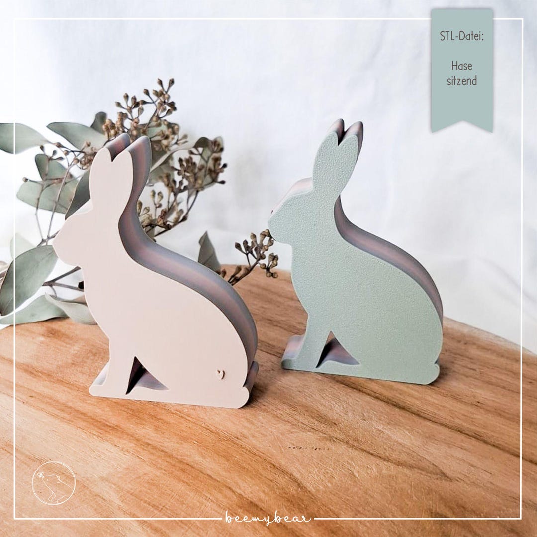 STL FILE Rabbit, Sitting - Etsy