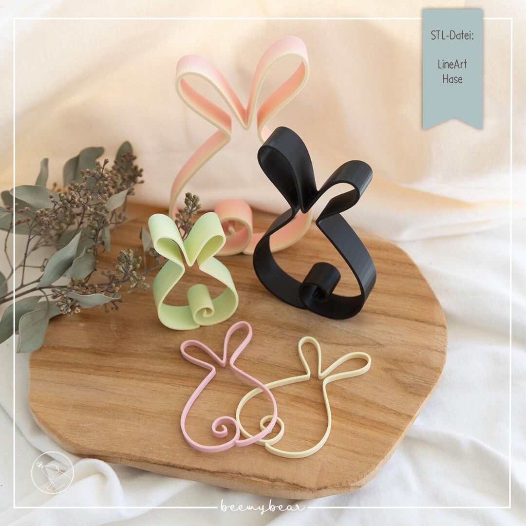 STL FILE Lineart Rabbit 3D Printing - Etsy