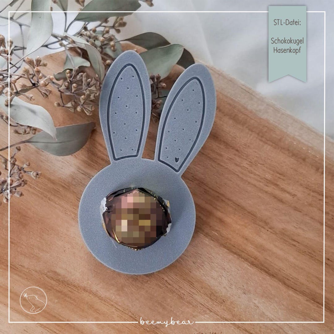 STL FILE Chocolate Ball Holder Bunny Head - Etsy