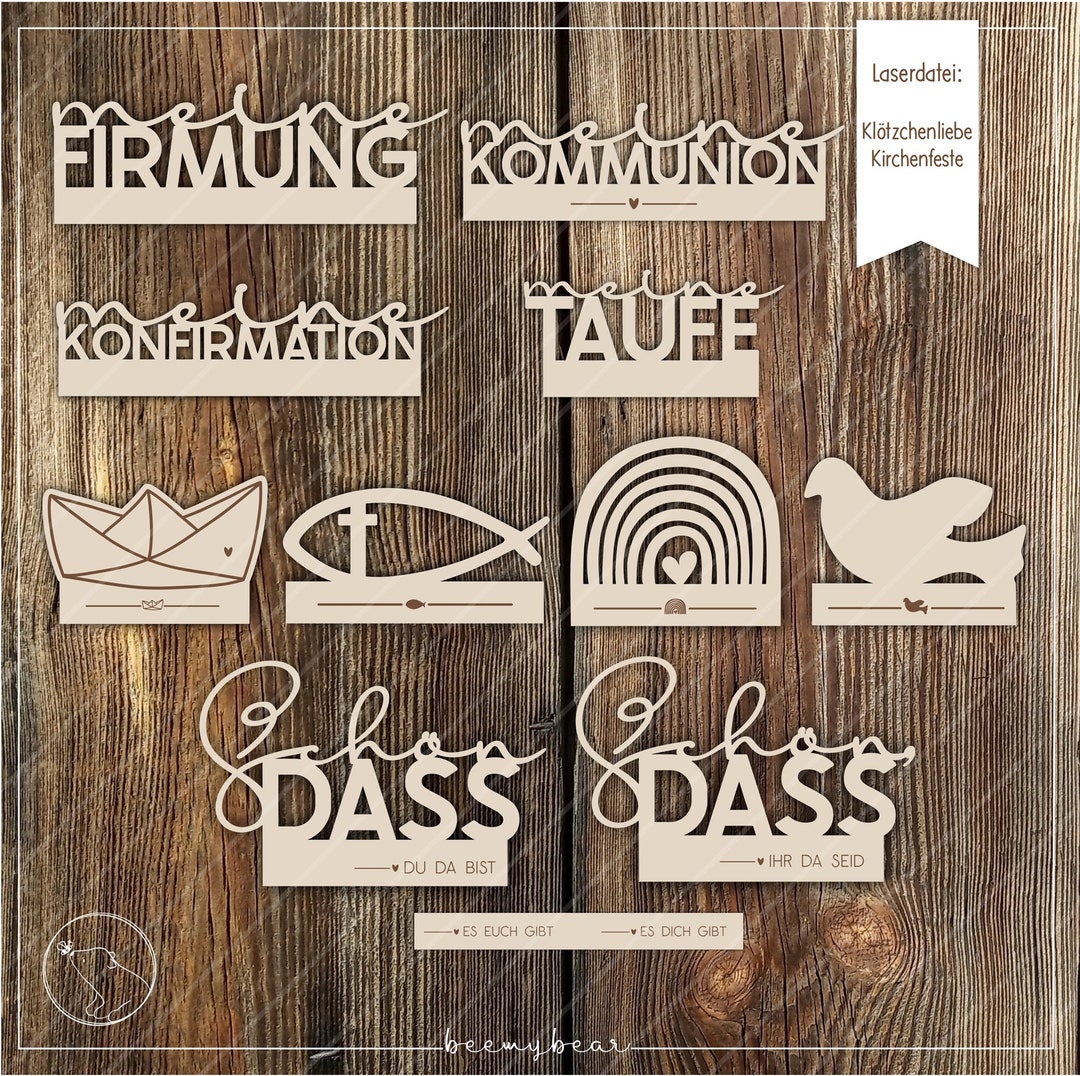 Laserdatei Klötzchenliebe Kirchenfeste - Etsy.de