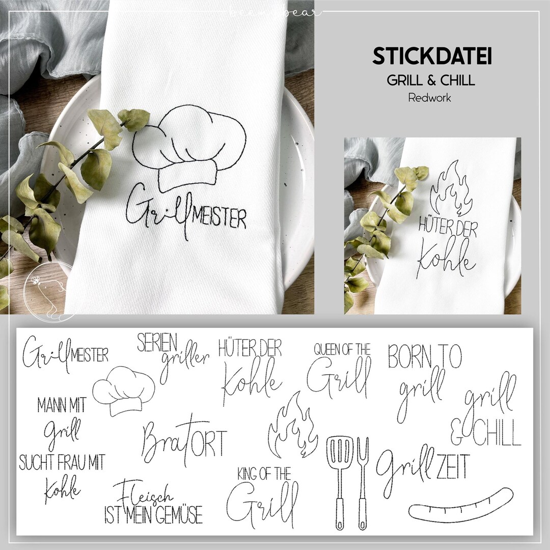 Embroidery File Grill and Chill - Etsy