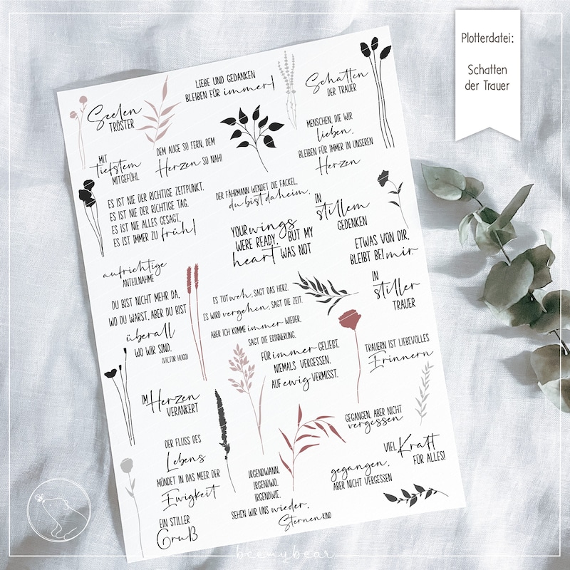 Trauer plotterdatei - Etsy.de