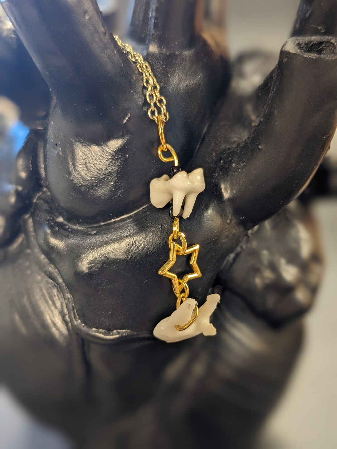 Charm Tooth Necklace, Dog Teeth, Gold Charm Necklace - Etsy