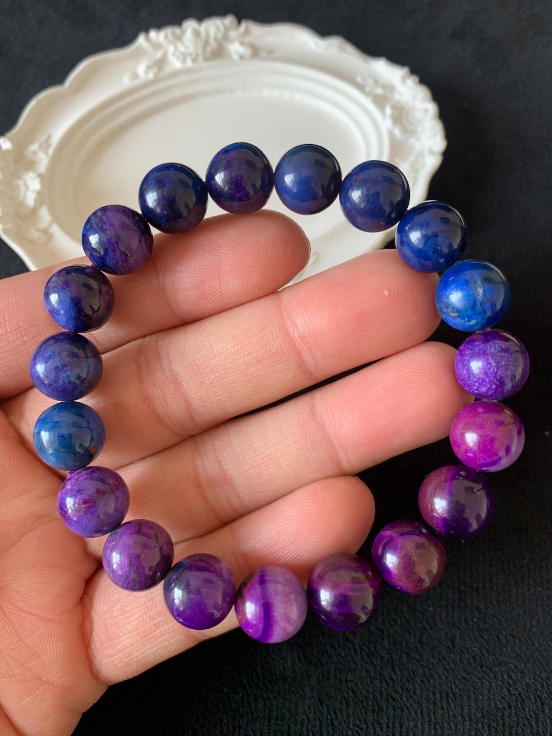 South African Sugilite，full Color and Fleshy Purple Bracelet, Natural ...