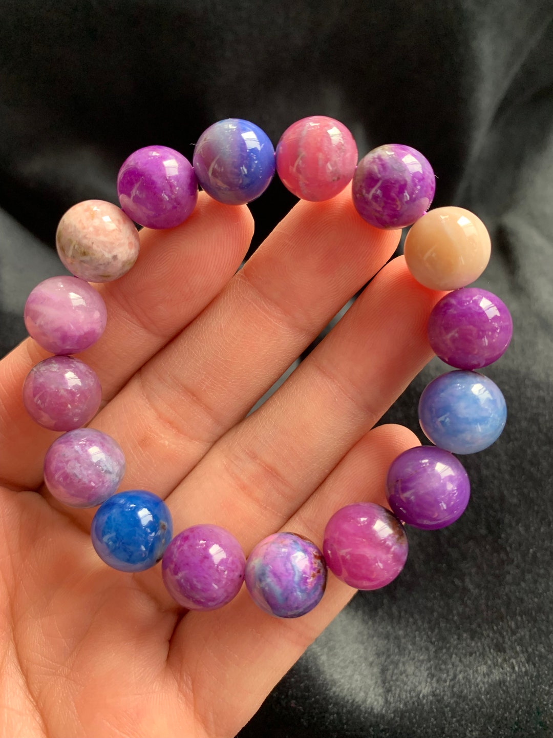 Top Candy-colored Sugilite Bracelets, Unique Rainbow-colored Beads, Handicrafts of Sugilite 7A ...