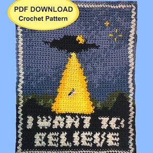 CROCHET PATTERN X-files "i Want to Believe" Tapestry Colorwork PDF ...