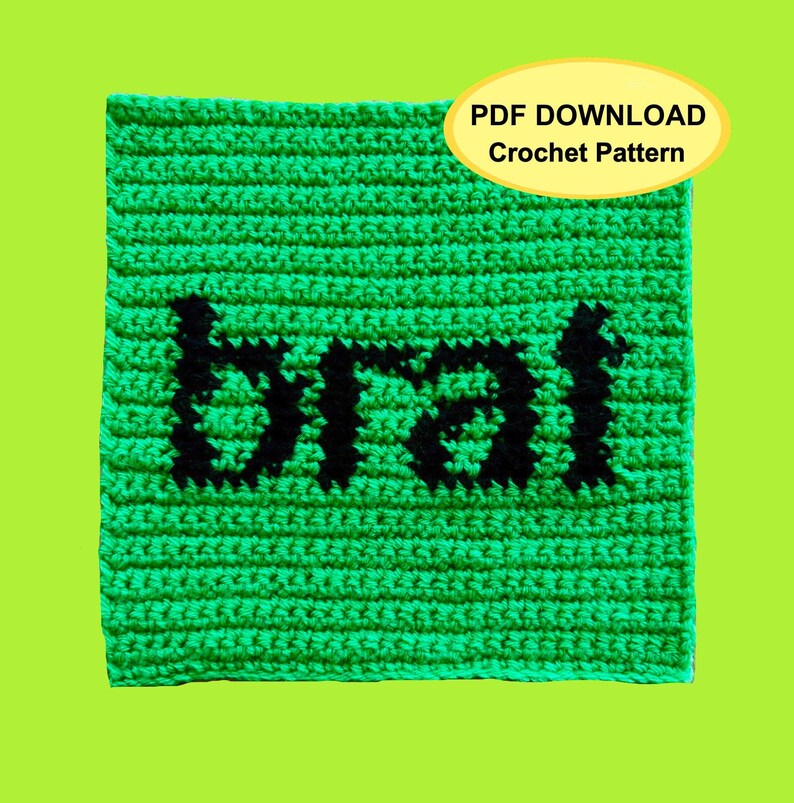 CROCHET PATTERN Brat Summer Charli Xcx Tapestry Colorwork PDF Download ...