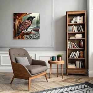 Haida First Nation Black Raven Wall Art Unique Abstract Raven Pacific ...