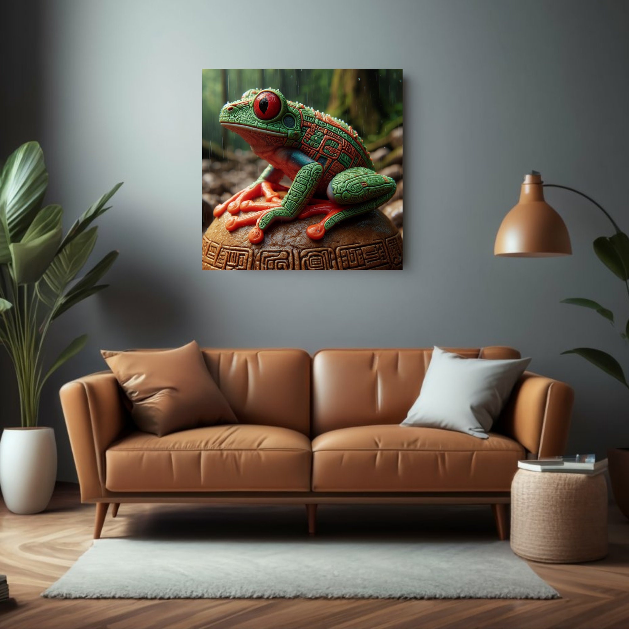 Tree Frog Wall Art Cottagecore Rain Forest Tree Frog Abstract Art Tree ...