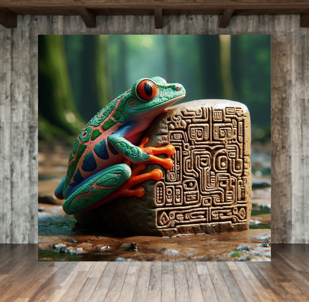 Tree Frog Wall Art Cottagecore Rain Forest Tree Frog Abstract Art Tree ...