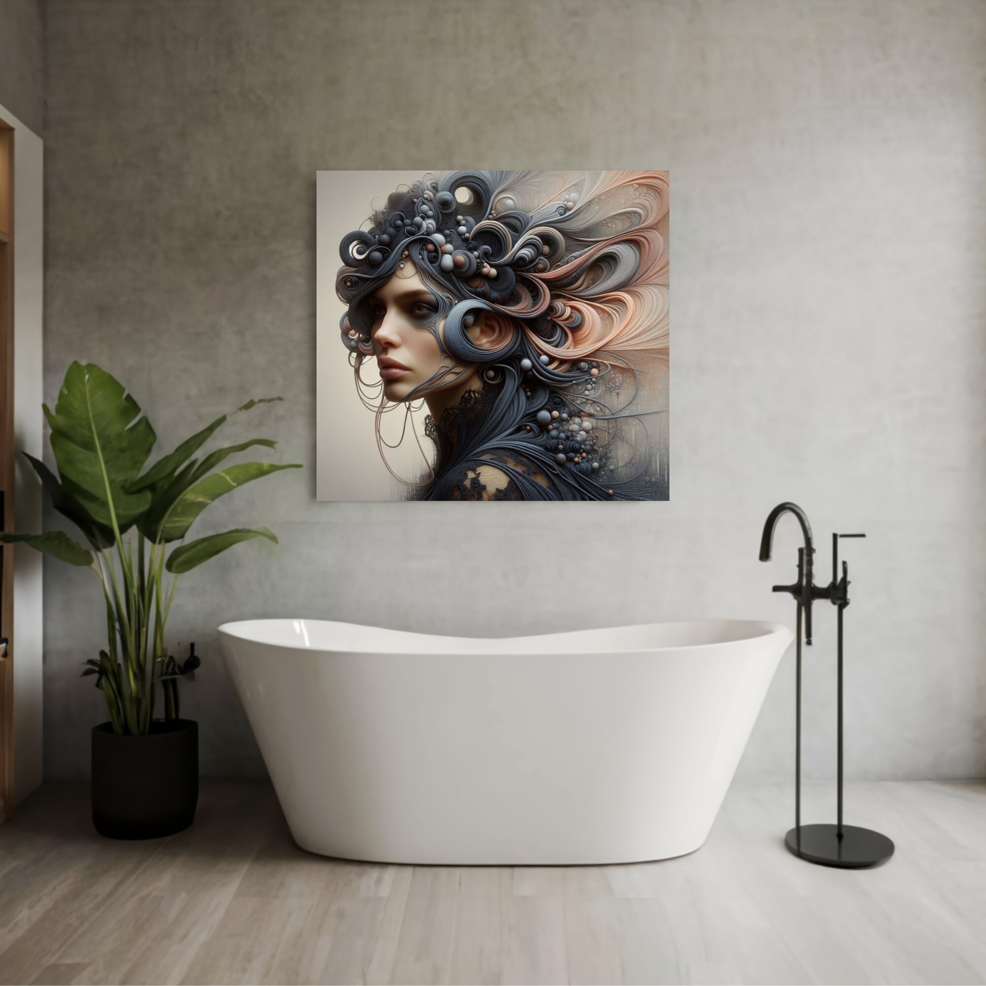 Goth Wall Art Black Lace Dark Academia Goth Fine Art Gift Canvas Print ...