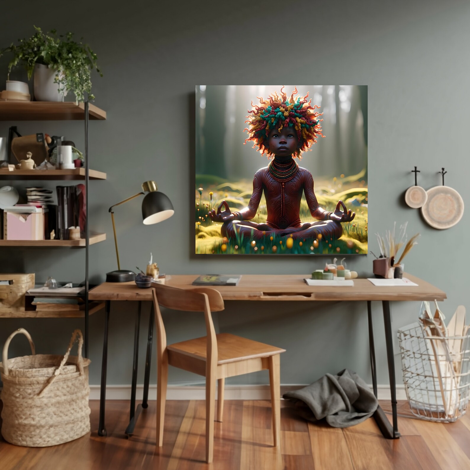 Mother Nature Son Gaia Wall Art African American Canvas Wall Art Mother ...