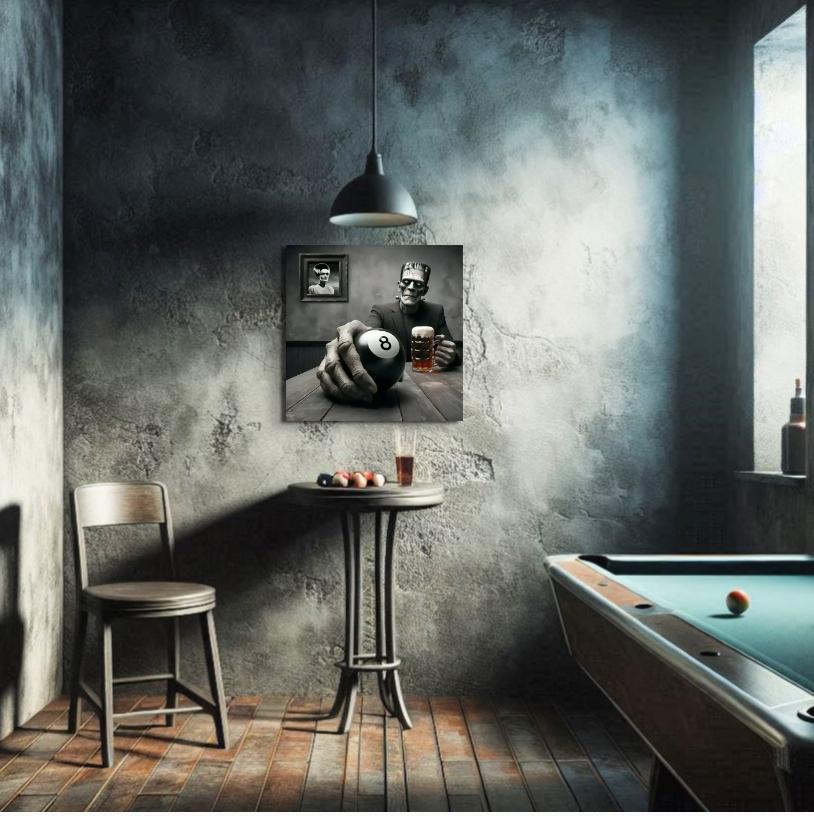 Frankenstein Beer 8 Ball Wall Art Moody Monsters Dark Academia ...