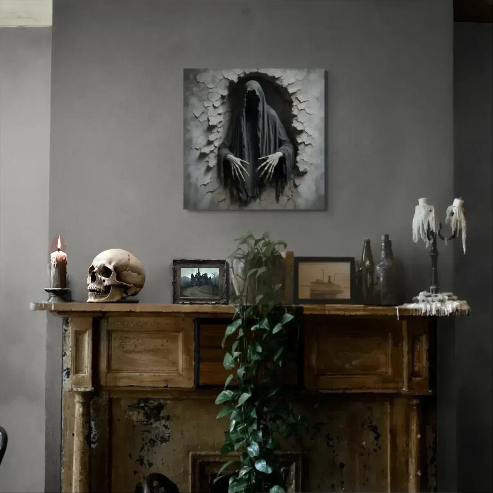 Dark Academia Specter 3D Wall Art Fun Optical Illusion Creepy Wall ...