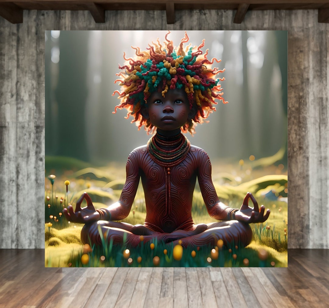 Mother Nature Son Gaia Wall Art African American Canvas Wall Art Mother ...